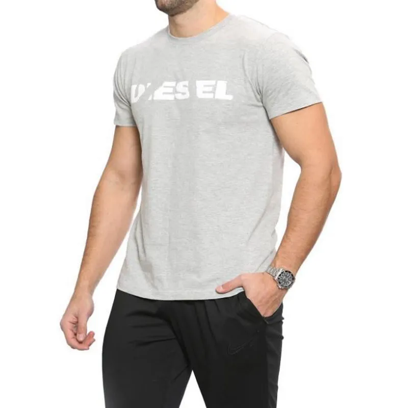 Diesel T Diego Brok Mens T Shirt Short Sleeve Crew Neck Grey - Top Brand Outlet UK